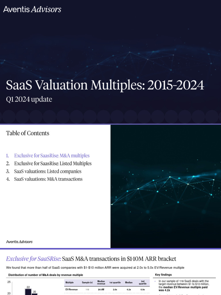 SaaS Valuation Multiples - Exclusive For SaaSRise | PDF | Mergers And Acquisitions | Money