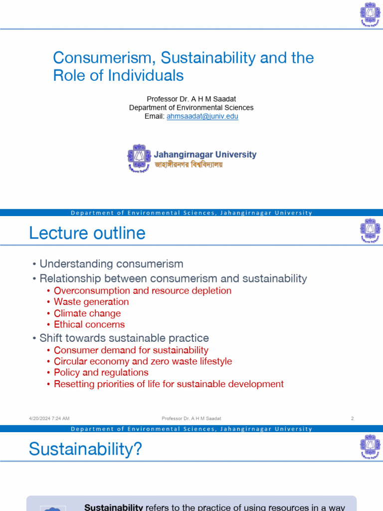 Sustainability and Role of Individuals | PDF | Consumerism | Sustainability