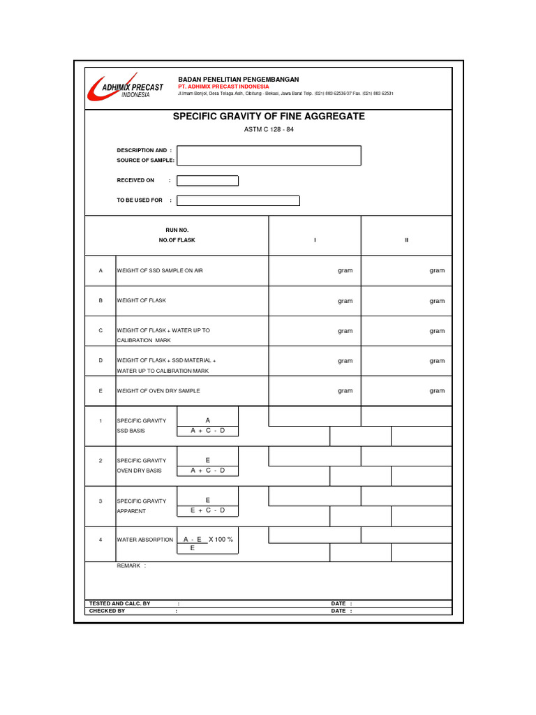 Form Test Fine Aggregate | PDF