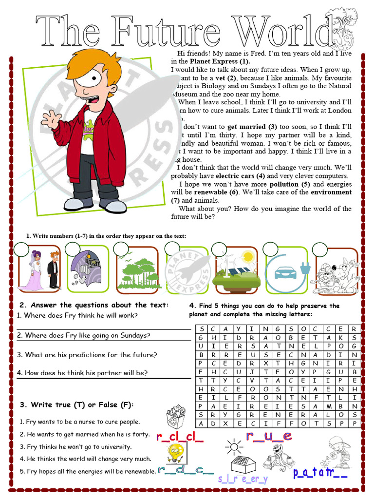 KD My-Future-World-Reading-Comprehension-Exercises - 135176 | PDF