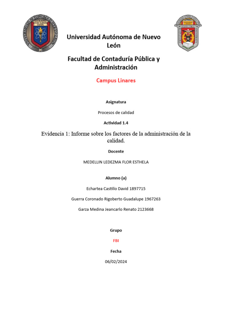 1.4 Ev1 Informe PC | PDF | Calidad (comercial) | Evaluación del ciclo de vida