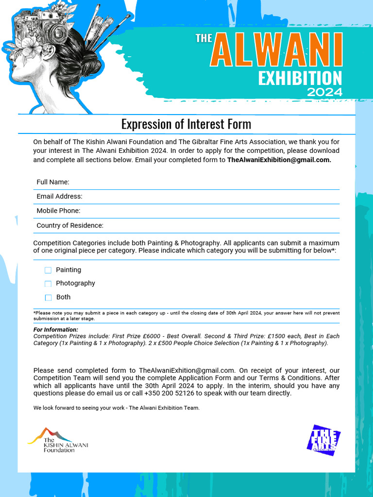 Alwani 2024 Art Exhibition Entry Form | PDF