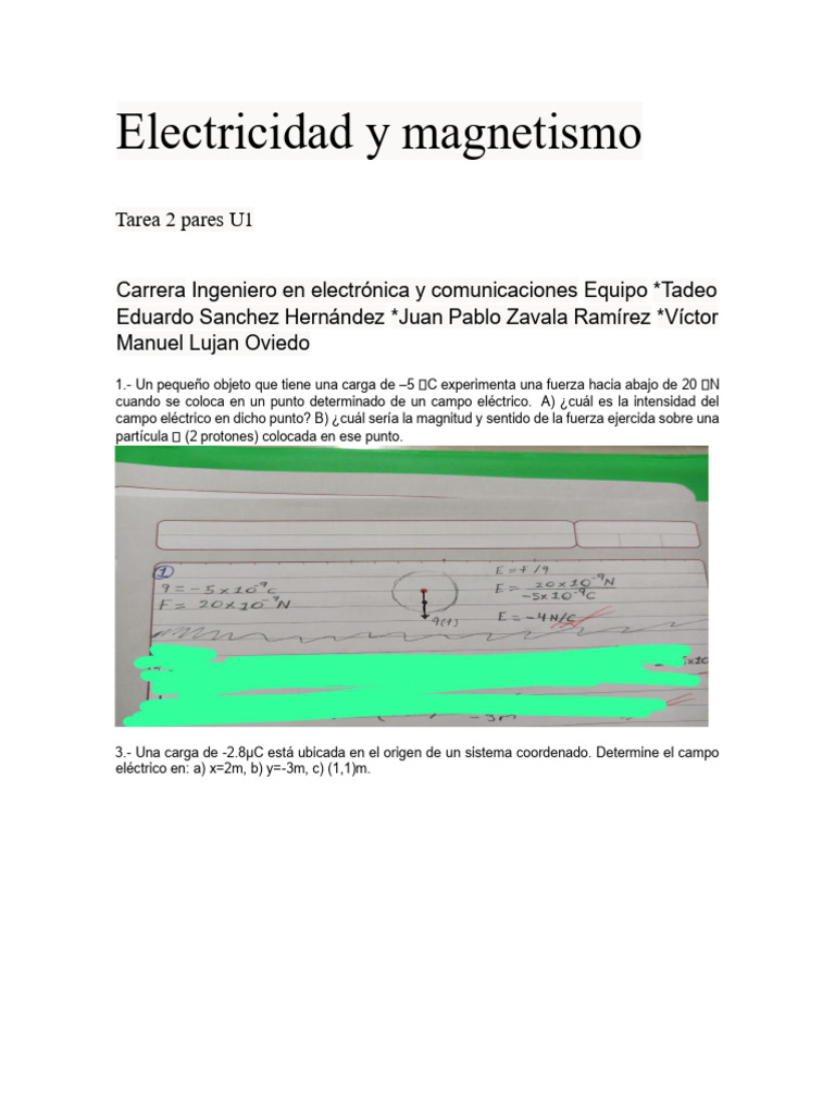 Electricidad y Magnetismo | PDF | Dipolo | Campo eléctrico