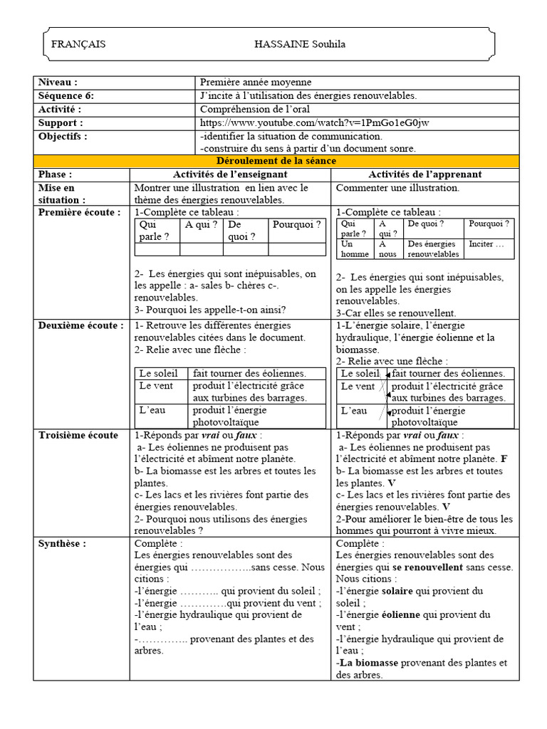Compréhension de L'oral | PDF | Énergie renouvelable | Éolienne