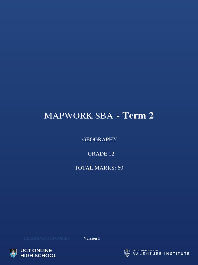 Grade 12 Geography Mapwork SBA Term 2 | PDF | Geographic Information ...