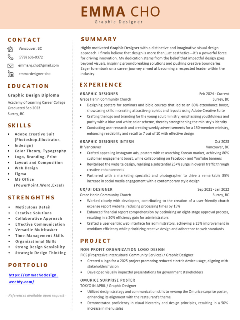 Resume Emma | PDF | Graphic Design | Communication Design