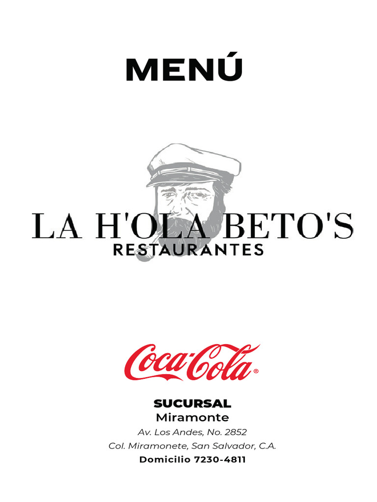 Menu La Hola Betos Mayo 2023 - 2 | PDF | Mariscos | ensalada