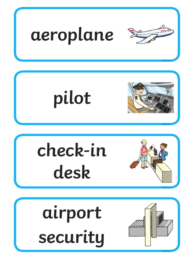 Airport Word Cards | PDF | Computers | Young Adult