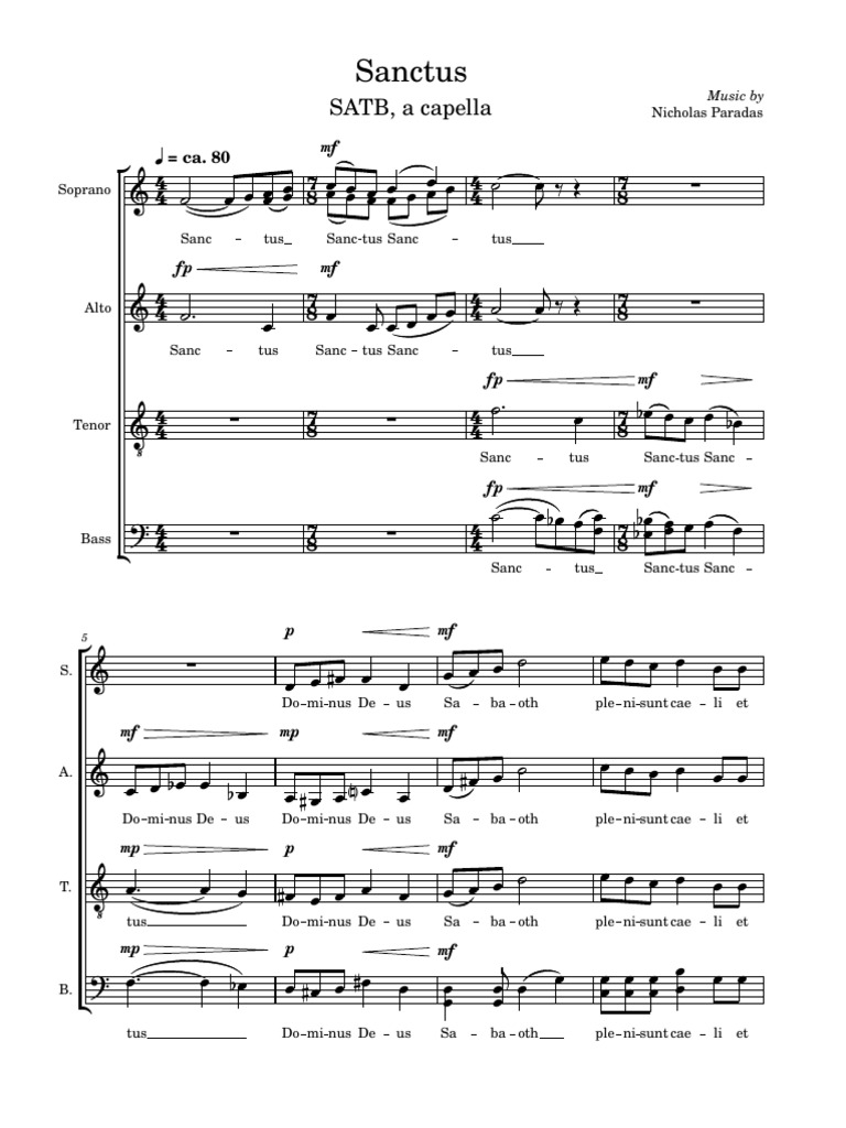 Sanctus | PDF | Vocal Music | Choral Music