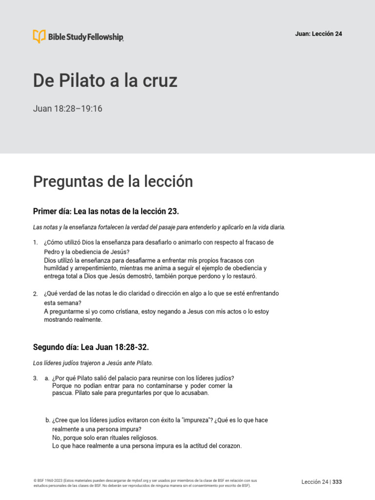 24 Juan Notas-Lección 24 - Es | PDF | Jesús | Poncio Pilato