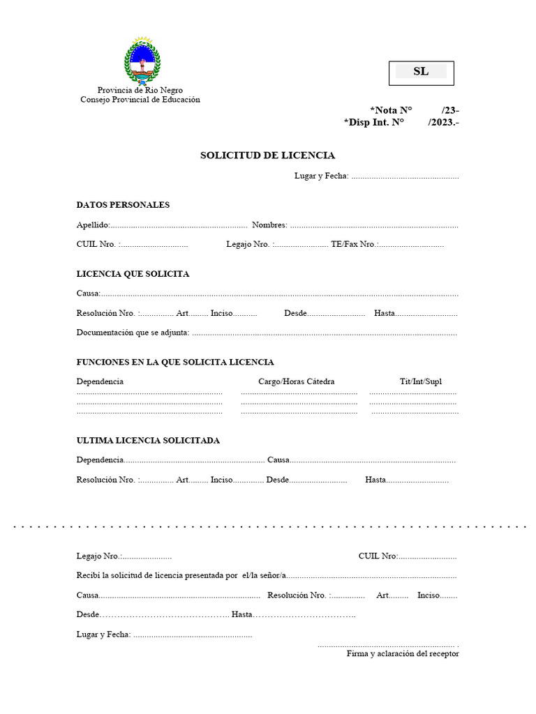 Solicitud de Licencia | PDF