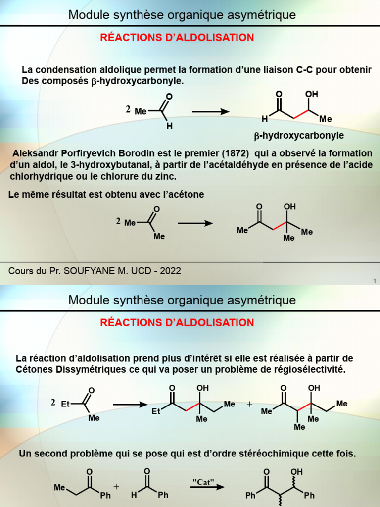 Mécanismes et sélectivité en aldolisation | PDF | Chimie organique | Chimie
