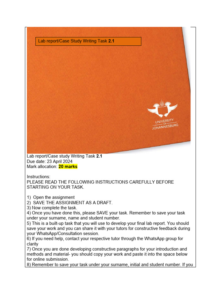 Lab Report.Case Study Writing Task 2.1, 2024 | PDF | Experiment ... Lab Report.Case Study Writing Task 2.1, 2024 | PDF | Experiment ...