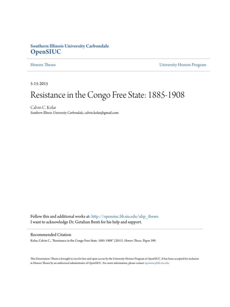 Congo Free State Resistance Analysis | PDF | Democratic Republic Of The ...