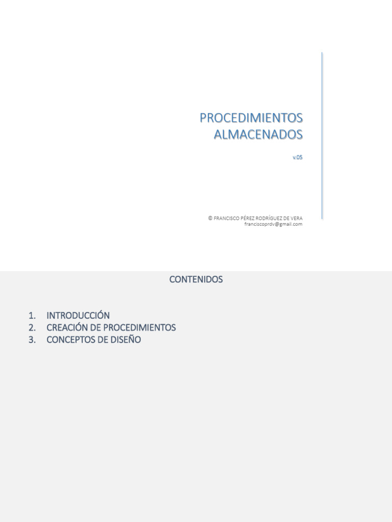 01 - UNIDAD 10 - PROCEDIMIENTOS ALMACENADOS - v05 | PDF | Bases de ...