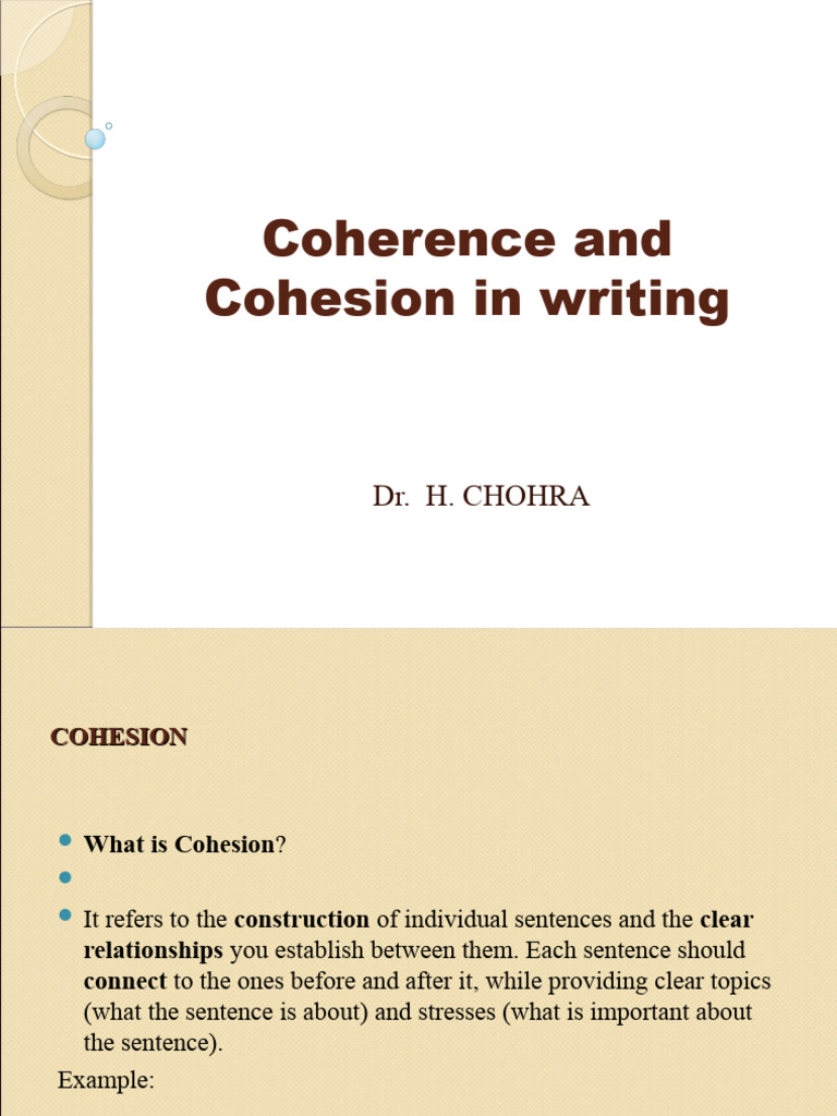 Understanding Cohesion and Coherence in Writing | PDF | Word | Noun
