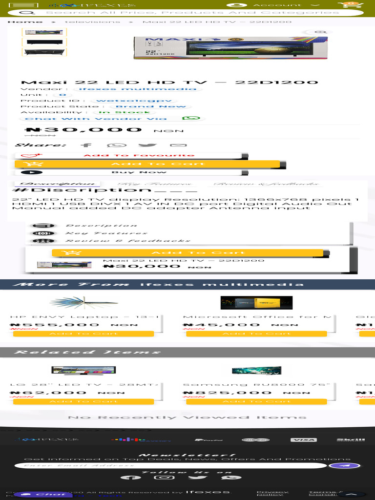 Maxi 22 LED HD TV - 22D1200 Ifexes Nigeria | PDF | Consumer Electronics | Computing