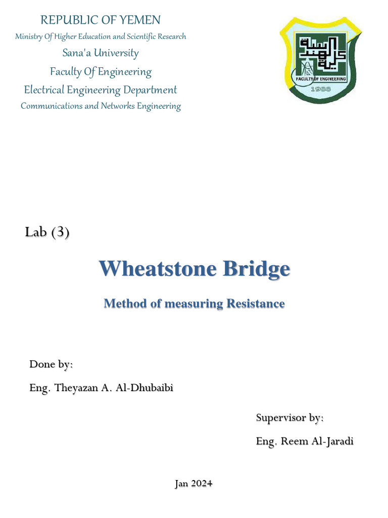 Wheatstone Bridge Method of Measuring Resistance | PDF | Electrical ...