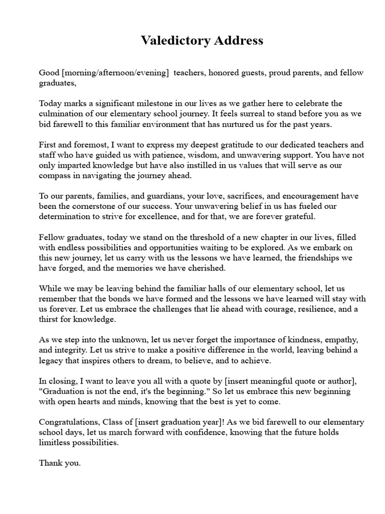 VAledictory Address | PDF