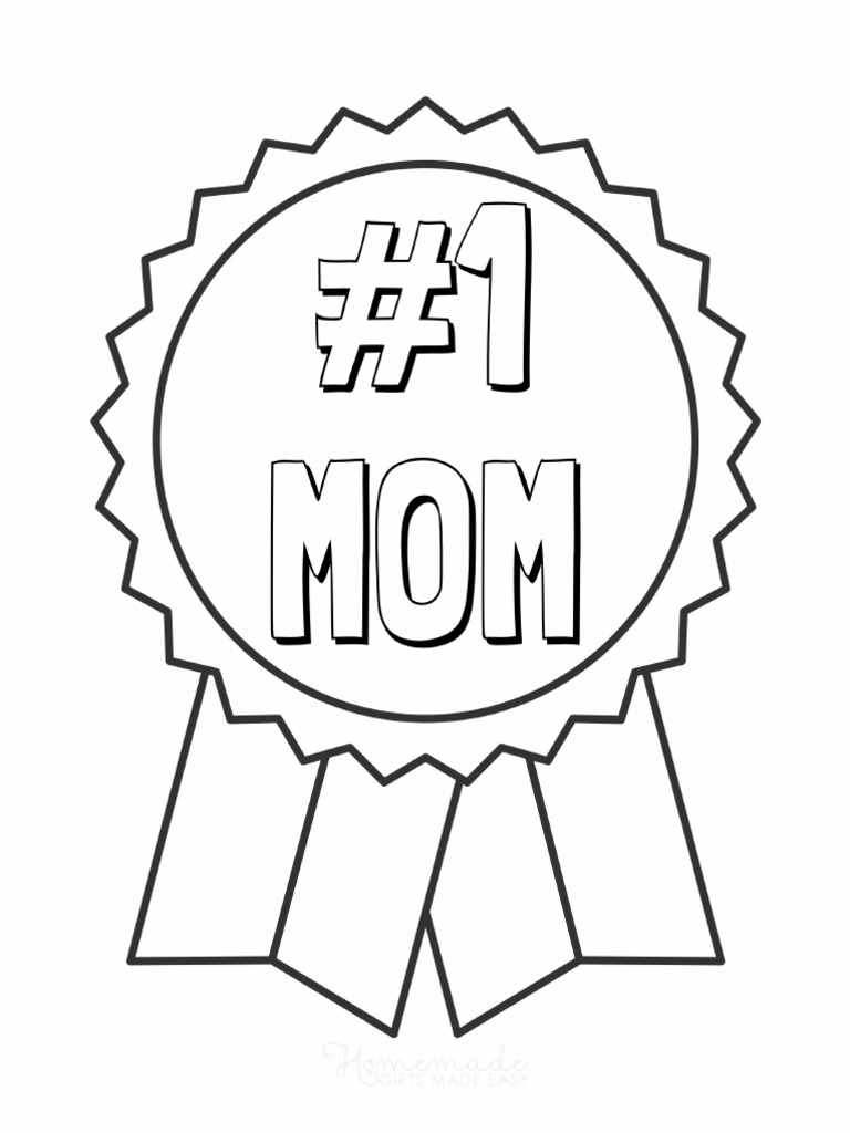 Mothers Day Coloring Pages Number One Mom | PDF