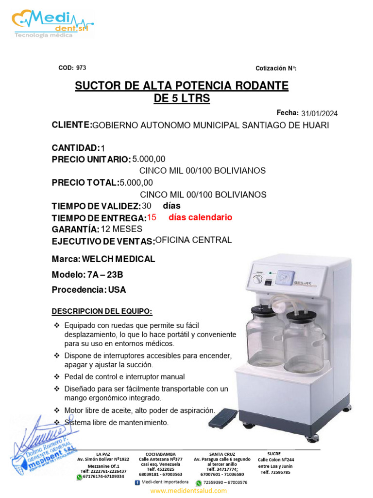 Suctor de Alta Potencia Rodante de 5litros - Mod.7a-23b - WM - 973 | PDF | Tecnología