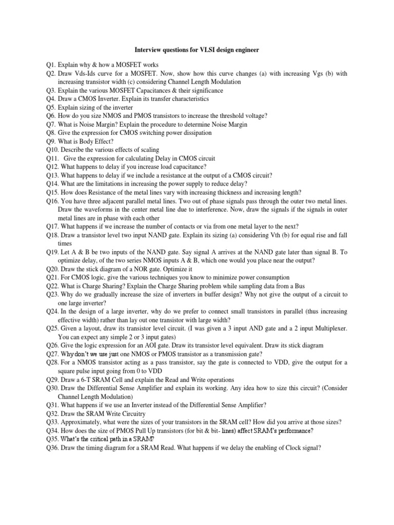 Vlsi Questions Pdf Cmos Mosfet