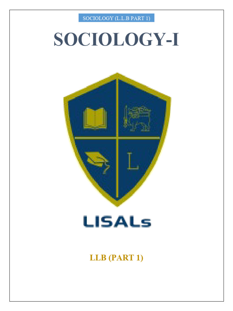 Sociology-1 (LISALS) - 1 | PDF | Sociology | Id