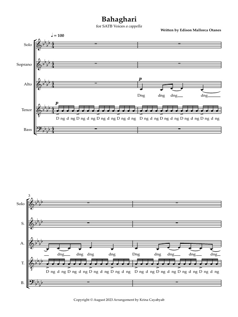 Bahaghari NCCA - SATB | PDF