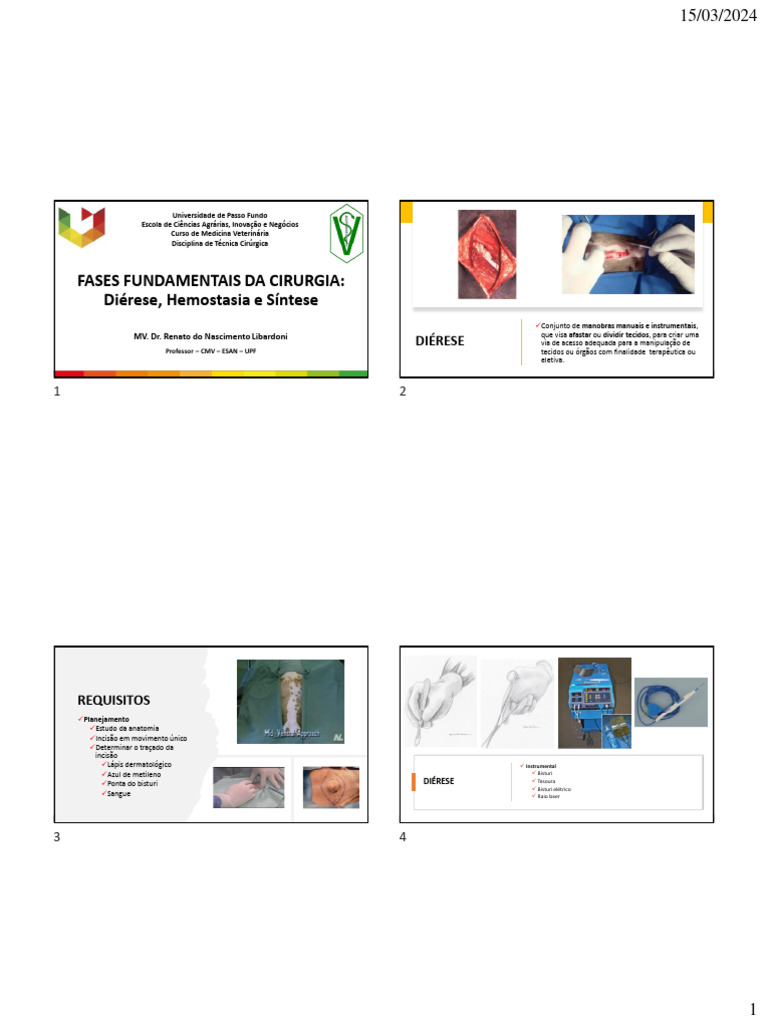 TC 04. Fases Fundamentais Da Cirurgia Dierese, Hemostasia e Sintese ...