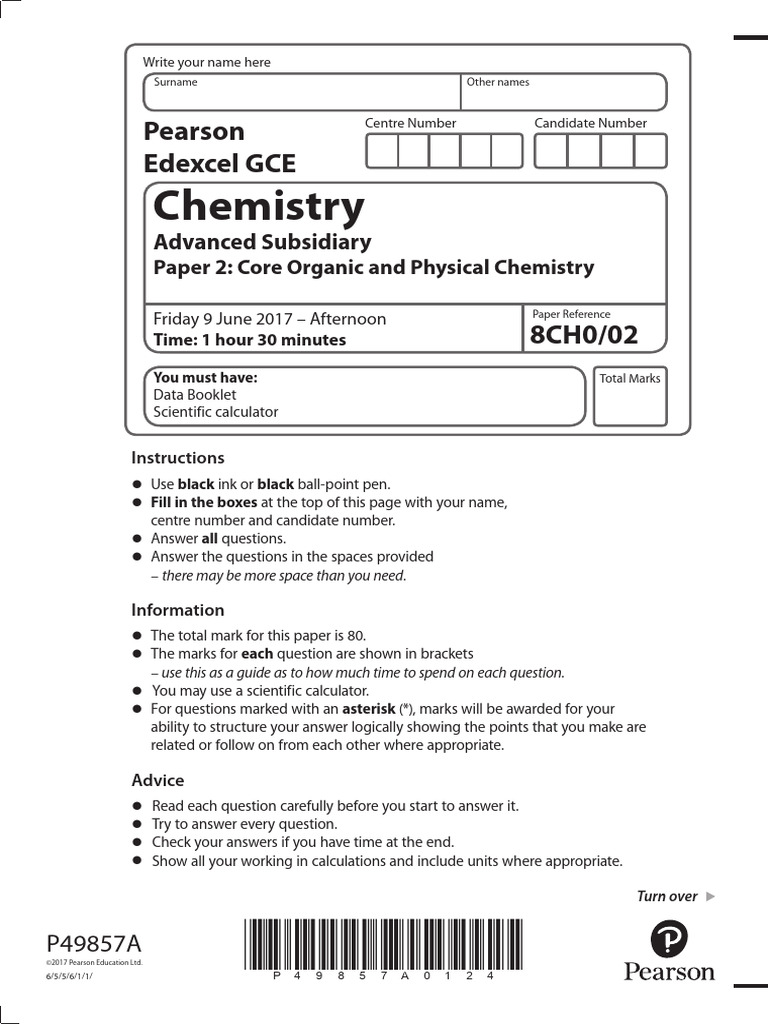 AS Chemistry Paper 2: Organic & Physical | PDF | Oxide | Water