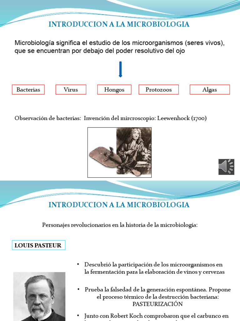 Introduccion A La Microbiologia Con Audio | PDF | Microbiología | Microorganismo