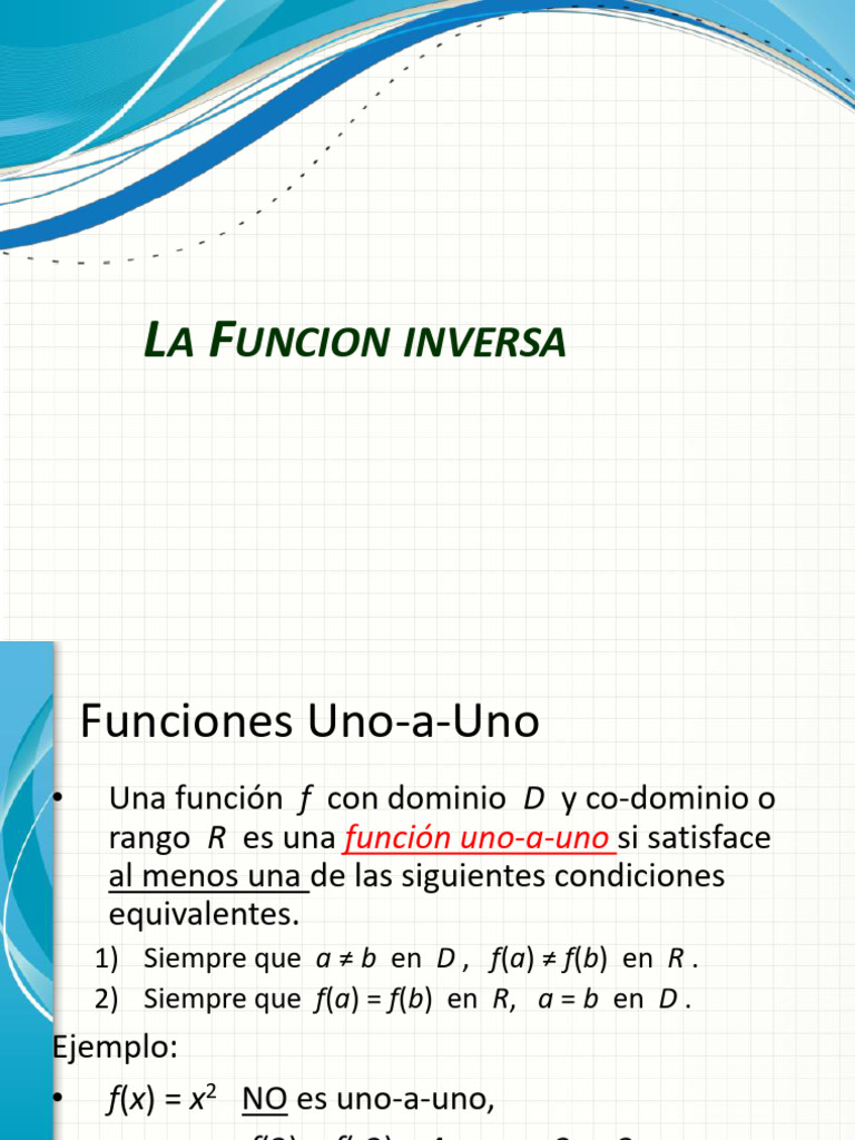 Mate 3171 p10 Funciones-Inversas Estud | PDF | Función (Matemáticas ...