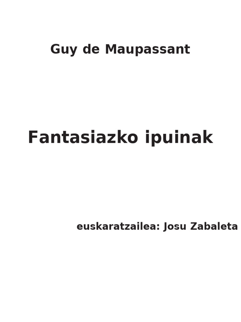 Guy de Maupassant, Fantasiazko Ipuinak | PDF