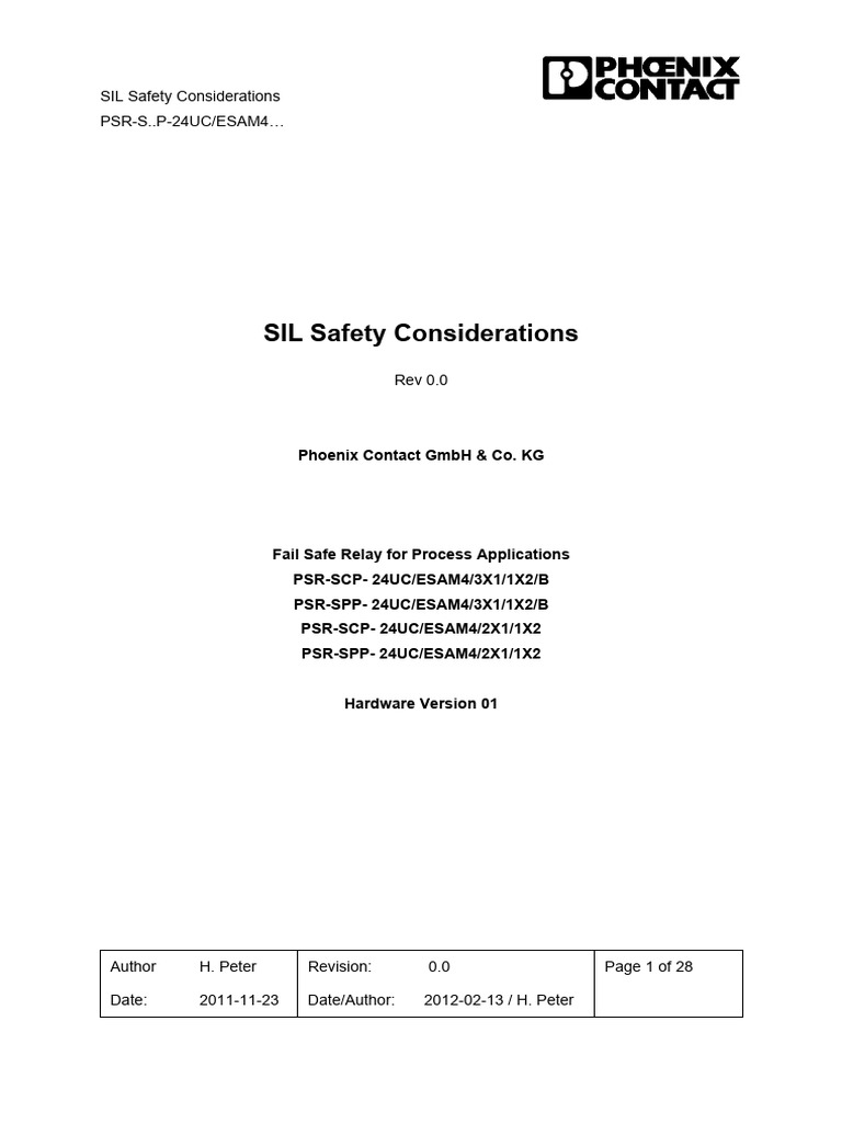 SIL Safety Considerations 24UC ESAM4 | Download Free PDF | Relay ...