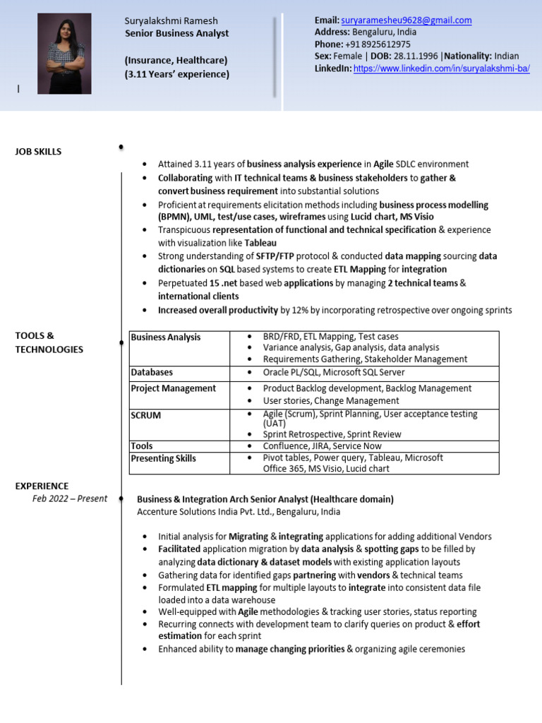 BA Resume | PDF | Agile Software Development | Scrum (Software Development)