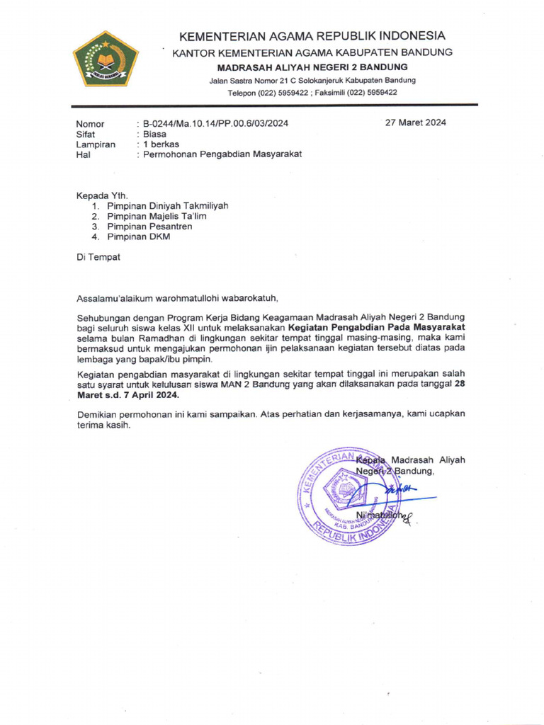 Surat P2M 2024 | PDF