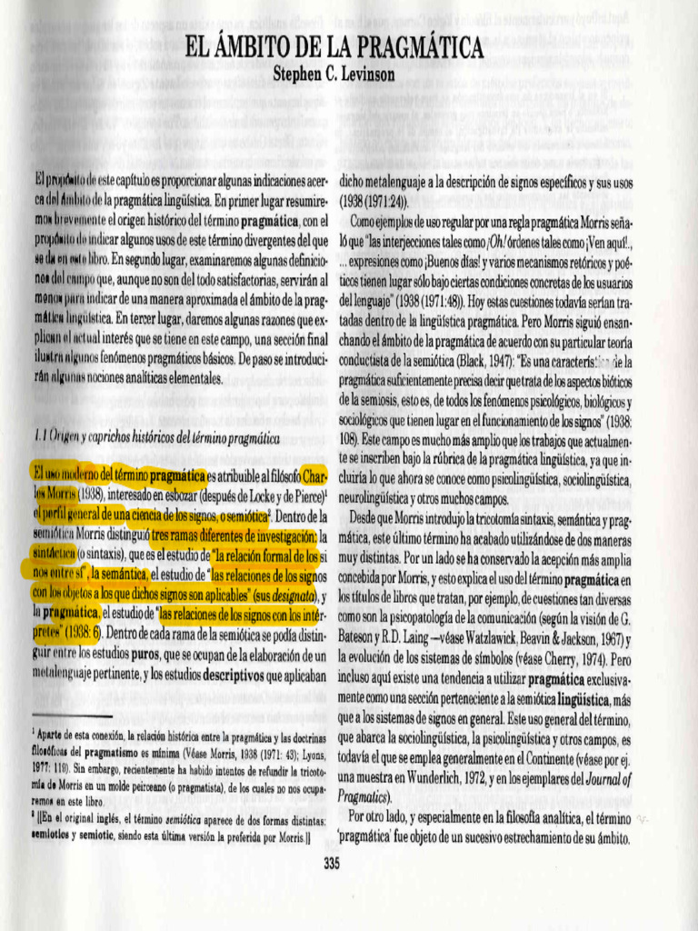 El Ámbito de La Pragmática - Stephen C Levinson | PDF