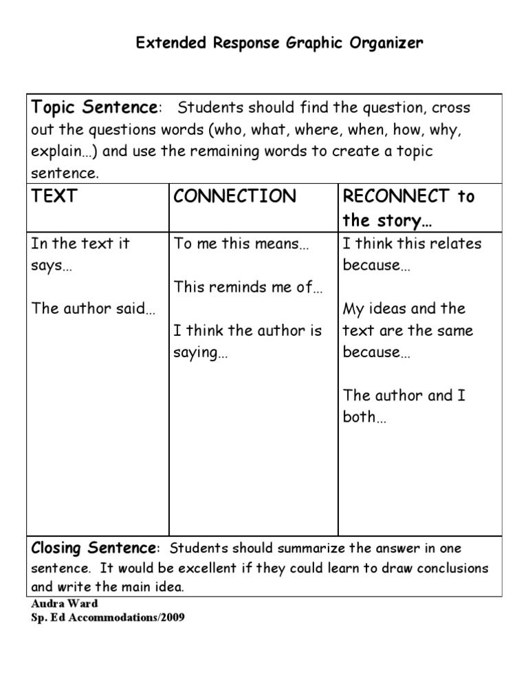 Extended Response Graphic Organize1 | PDF