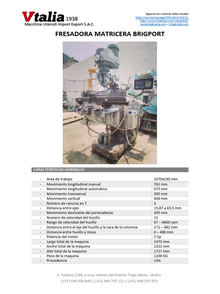 Fresadora Bridgeport | PDF