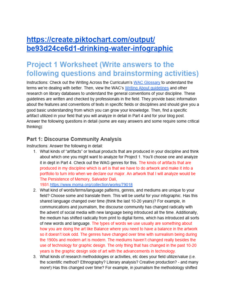 Brett Williams-Project 1 Worksheet | PDF | Mass Media | Knowledge