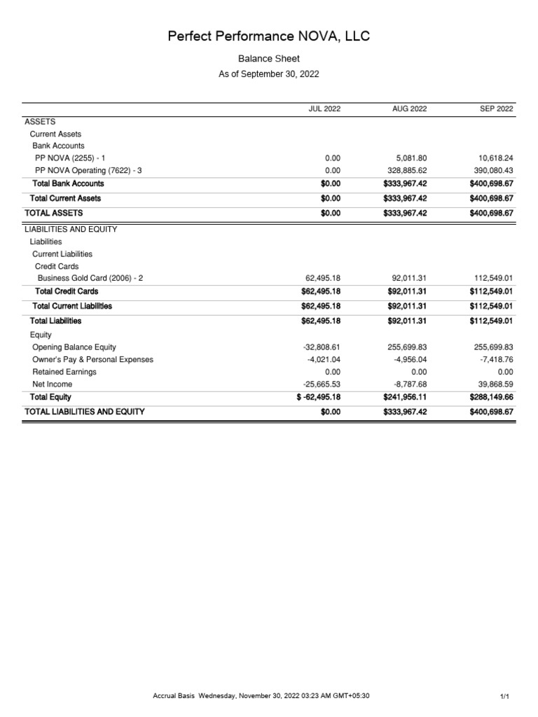 Balance Sheet | PDF