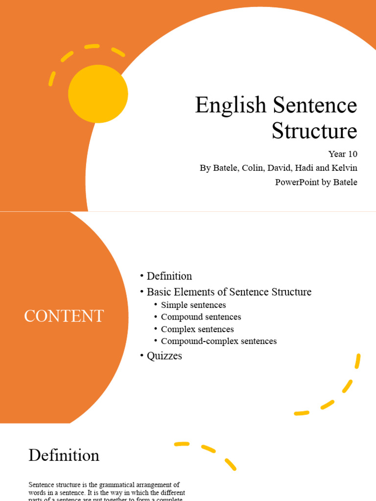 Sentence Structure | PDF | Sentence (Linguistics) | Subject (Grammar)