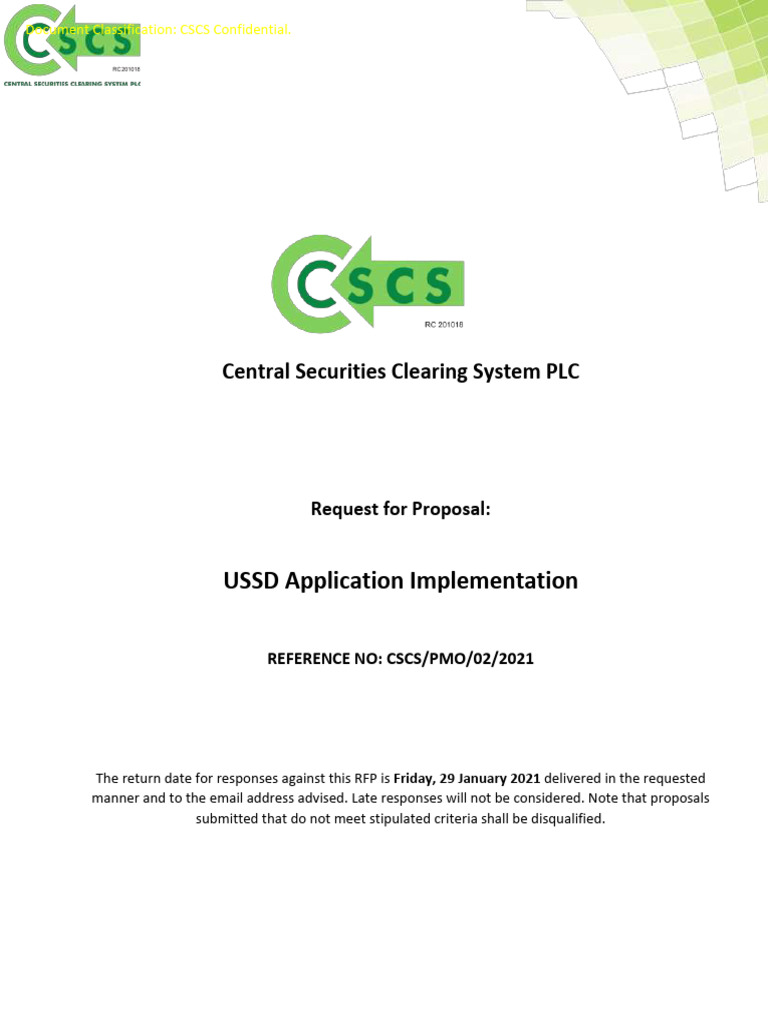 USSD App RFP for Service Providers | PDF | Request For Proposal ...