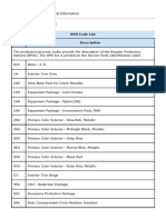 GM RPO Code List and Descriptions | PDF
