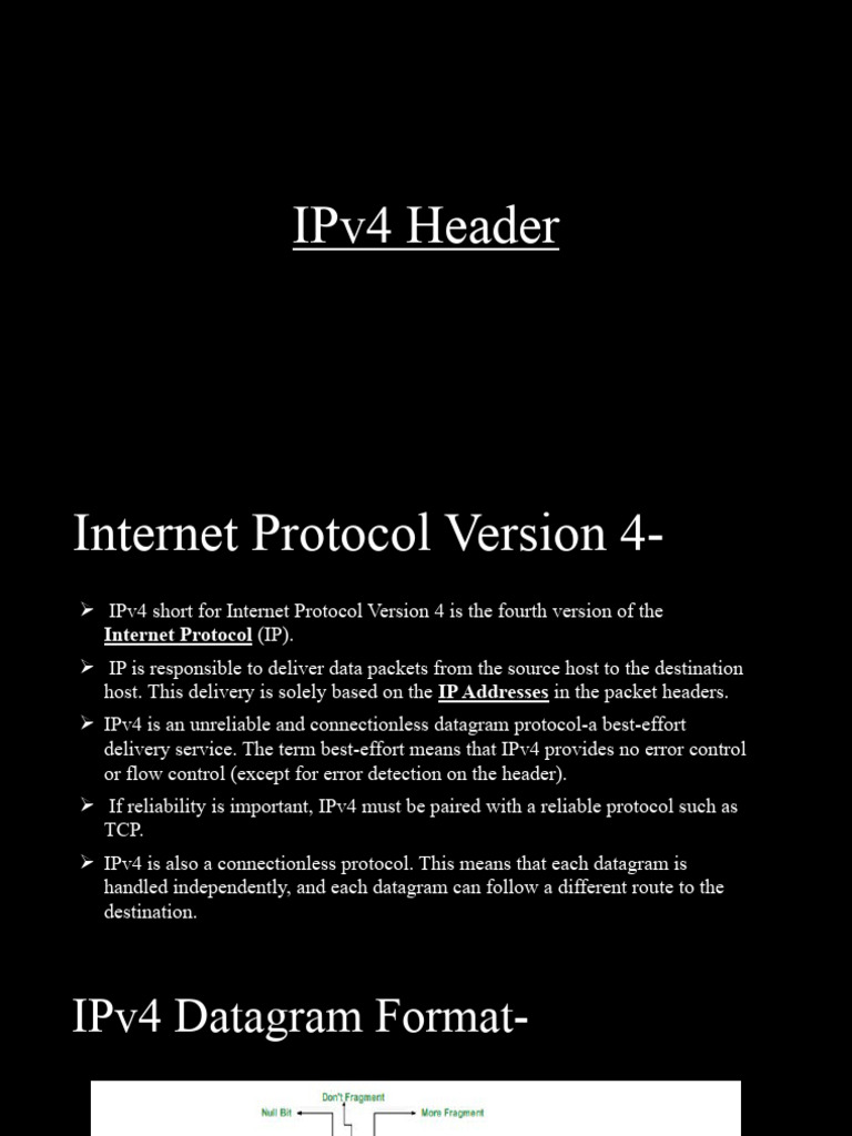 IPv4 Header | PDF | Internet Protocols | Communications Protocols