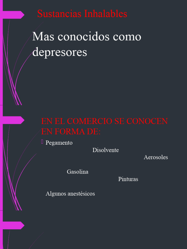 Sustancias Inhalables: Depresores Comunes | PDF