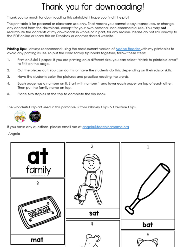 Short A Family Flip Books | PDF