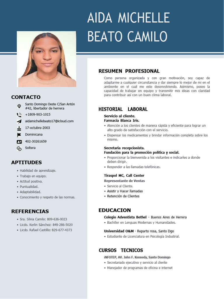 Aida Michelle _Beato Camilo_CV (3) (1) | PDF