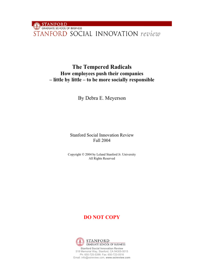 Meyerson 2004 The Tempered Radicals | PDF | Hewlett Packard | Community ...