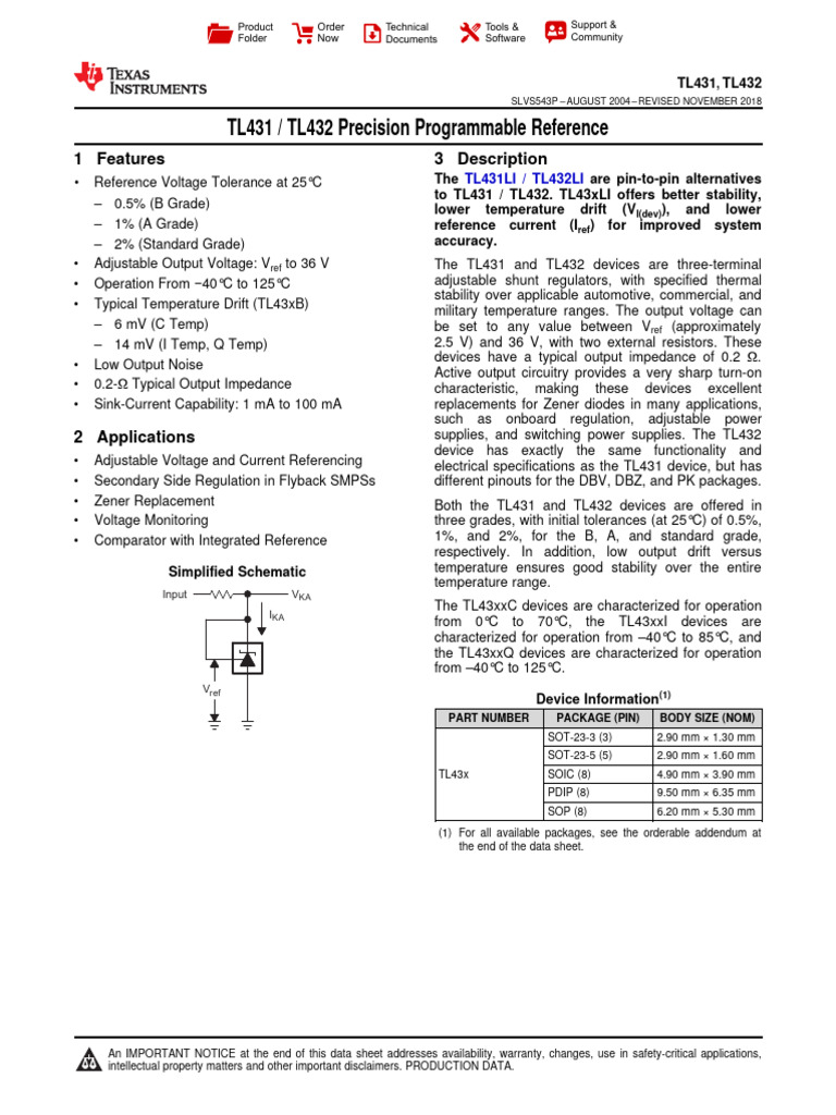 TL 431 | PDF | Electrostatic Discharge | Resistor
